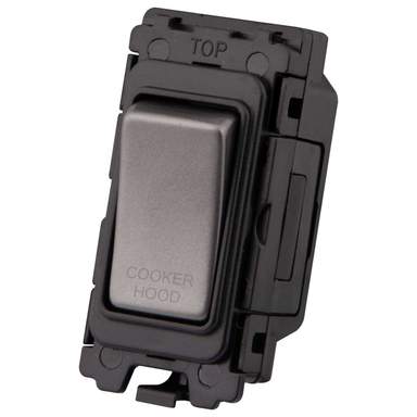 M2 Grid 20A DP Grid Switch marked Cooker Hood Gunmetal (3207-050CH) | CEF