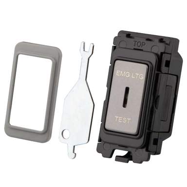 M2 Grid 20A 2 Way Grid Key Switch marked EMG LTG TEST Gunmetal (3207 ...