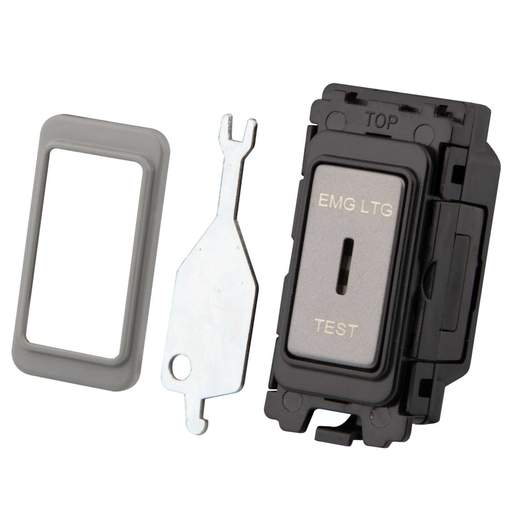 M2 Grid 20A 2 Way Grid Key Switch marked EMG LTG TEST Gunmetal (3207 ...