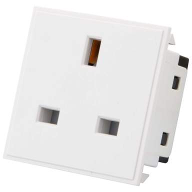 M2 Grid 13A UK Socket Euro Module White (3210-100) | CEF