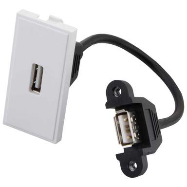 M2 Grid USB Socket Euro Module White (3210-346) | CEF