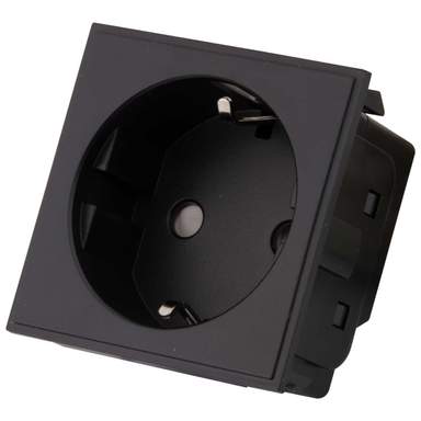 M2 Grid 16A Euro Socket Euro Module Black (3280-106) | CEF