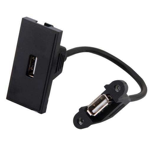 M2 Grid USB Socket Euro Module Black (3280-346) | CEF