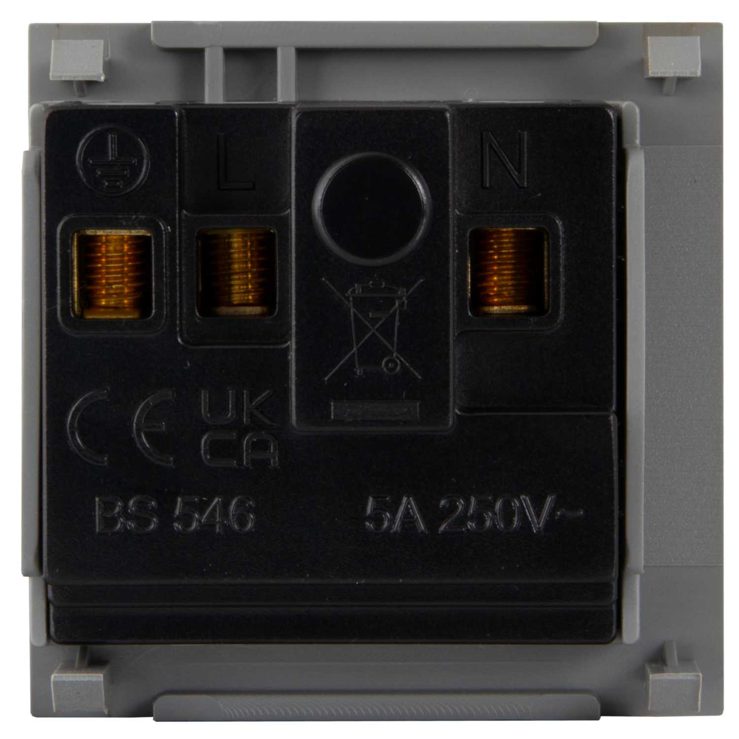 M2 Grid 5A Socket Euro Module Grey (3290-109) | CEF