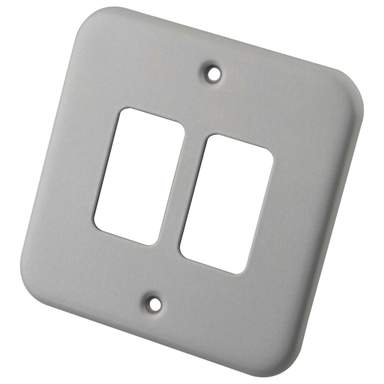 M2 Metal 2 Gang Grid Front Plate Metal Clad (4020-351) | CEF