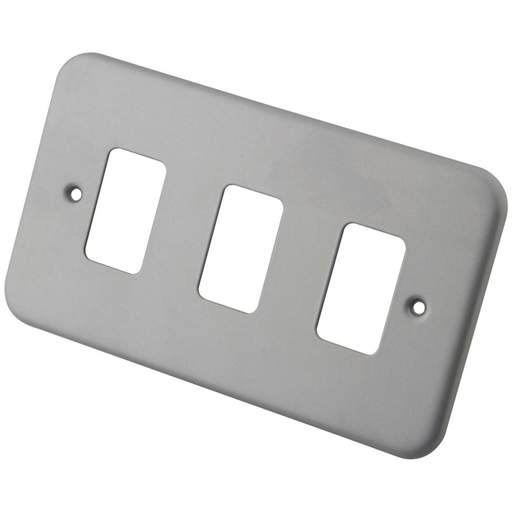 M2 Metal 3 Gang Grid Front Plate Metal Clad (4020-352) | CEF