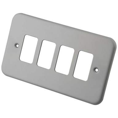 M2 Metal 4 Gang Grid Front Plate Metal Clad (4020-353) | CEF