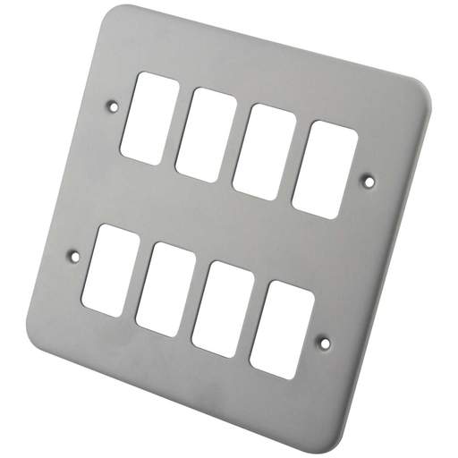 M2 Metal 8 Gang Grid Front Plate Metal Clad (4020-355) | CEF