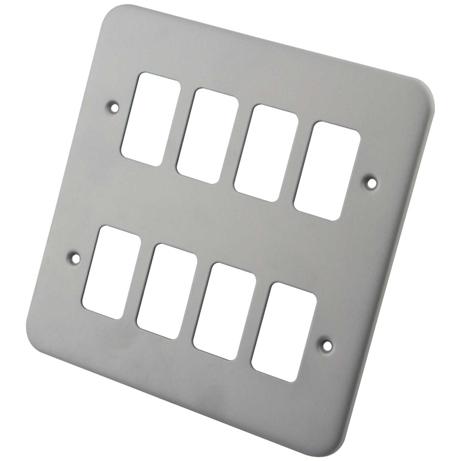 M2 Metal 8 Gang Grid Front Plate Metal Clad (4020-355) | CEF