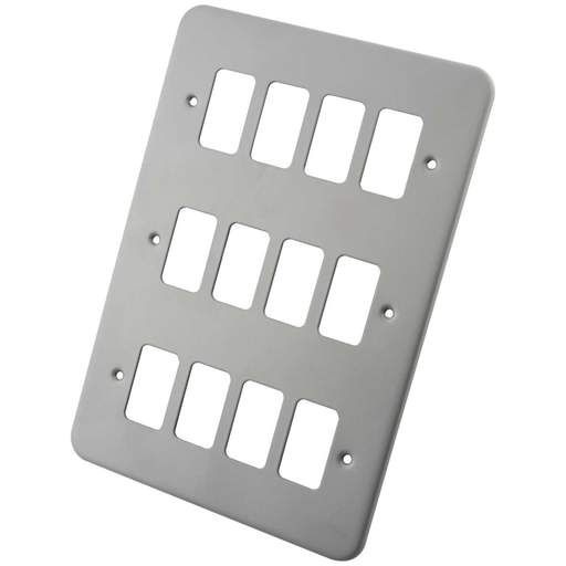 M2 Metal 12 Gang Grid Front Plate Metal Clad (4020-357) | CEF