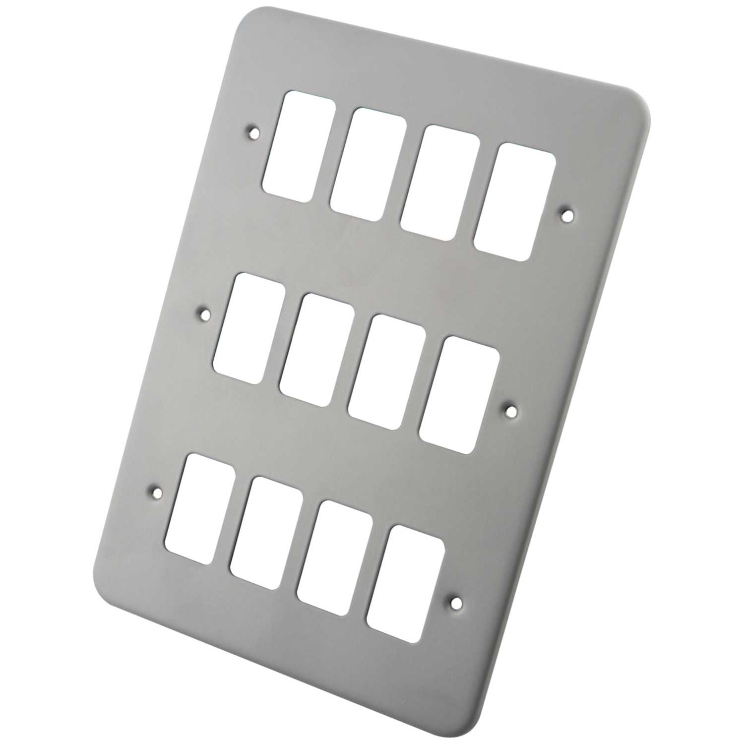 M2 Metal 12 Gang Grid Front Plate Metal Clad (4020-357) | CEF