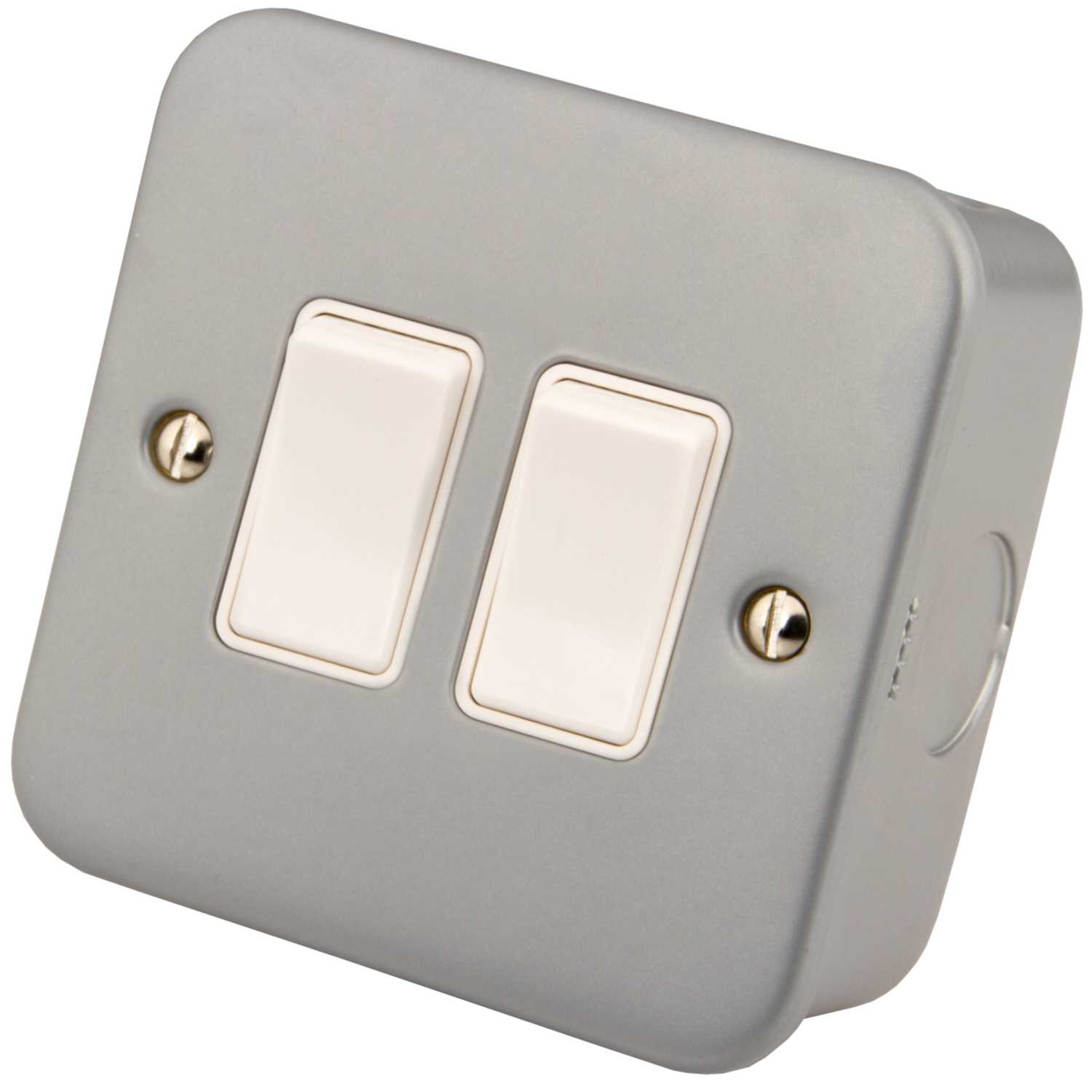 M2 Metal 10A 2 Gang 2 Way Light Switch Metal Clad (4021-003) | CEF