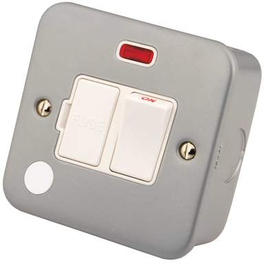 M2 Metal 13A Switched Fused Spur with Neon and Flex Outlet Metal Clad ...