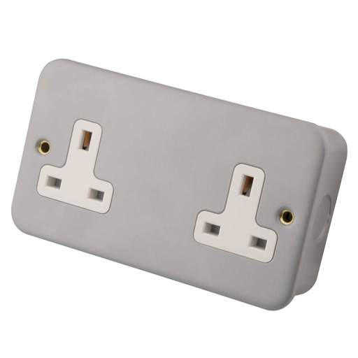 M2 Metal 13A 2 Gang Unswitched Socket Metal Clad (4021-101) | CEF