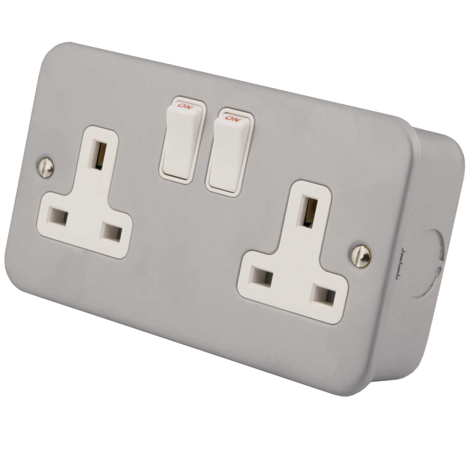 M2 Metal 13A DP 2 Gang Switched Socket Metal Clad (4021-105) | CEF
