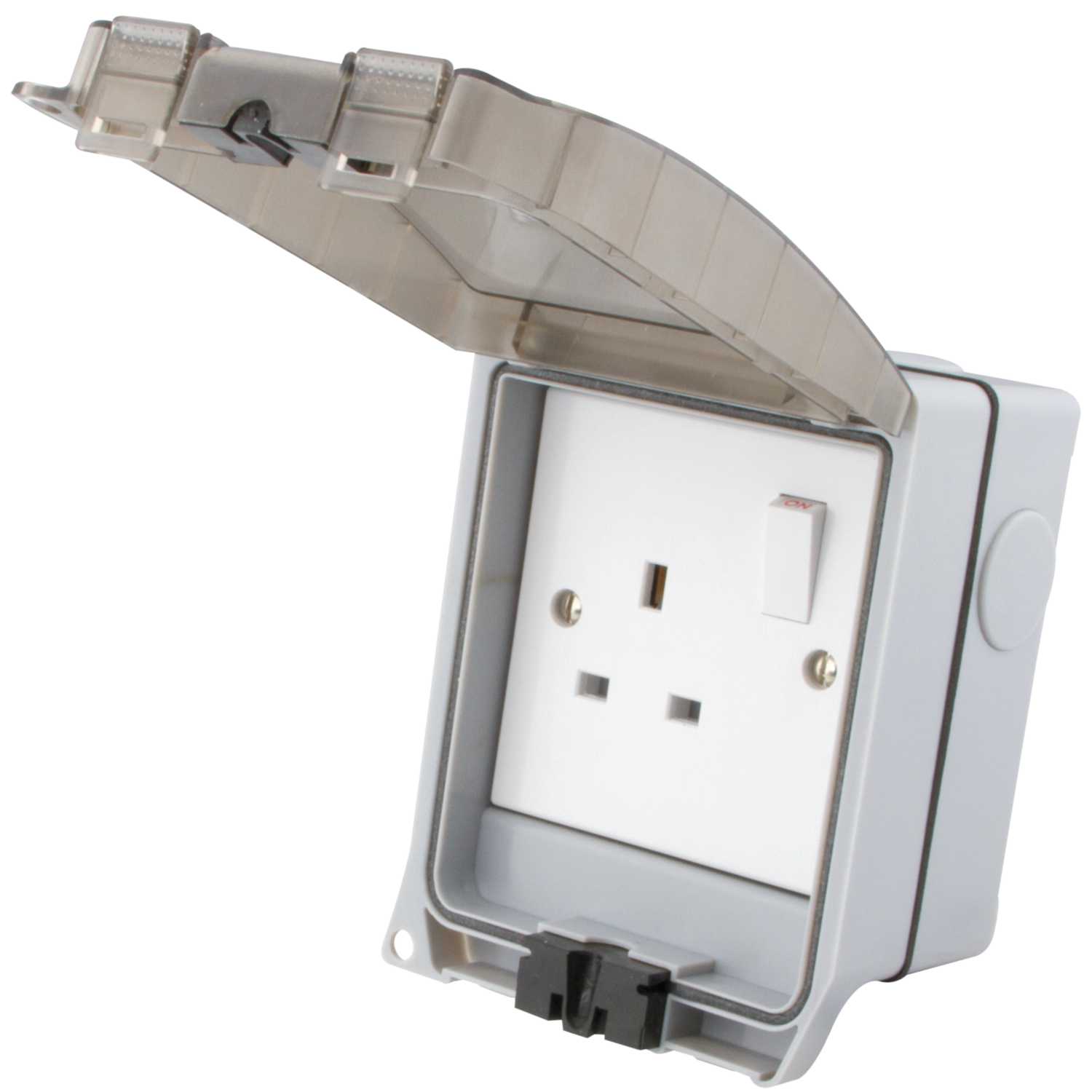 M2 Weatherproof 13A 1 Gang Switched Socket with Clear Lid IP66 (5090-102) | CEF