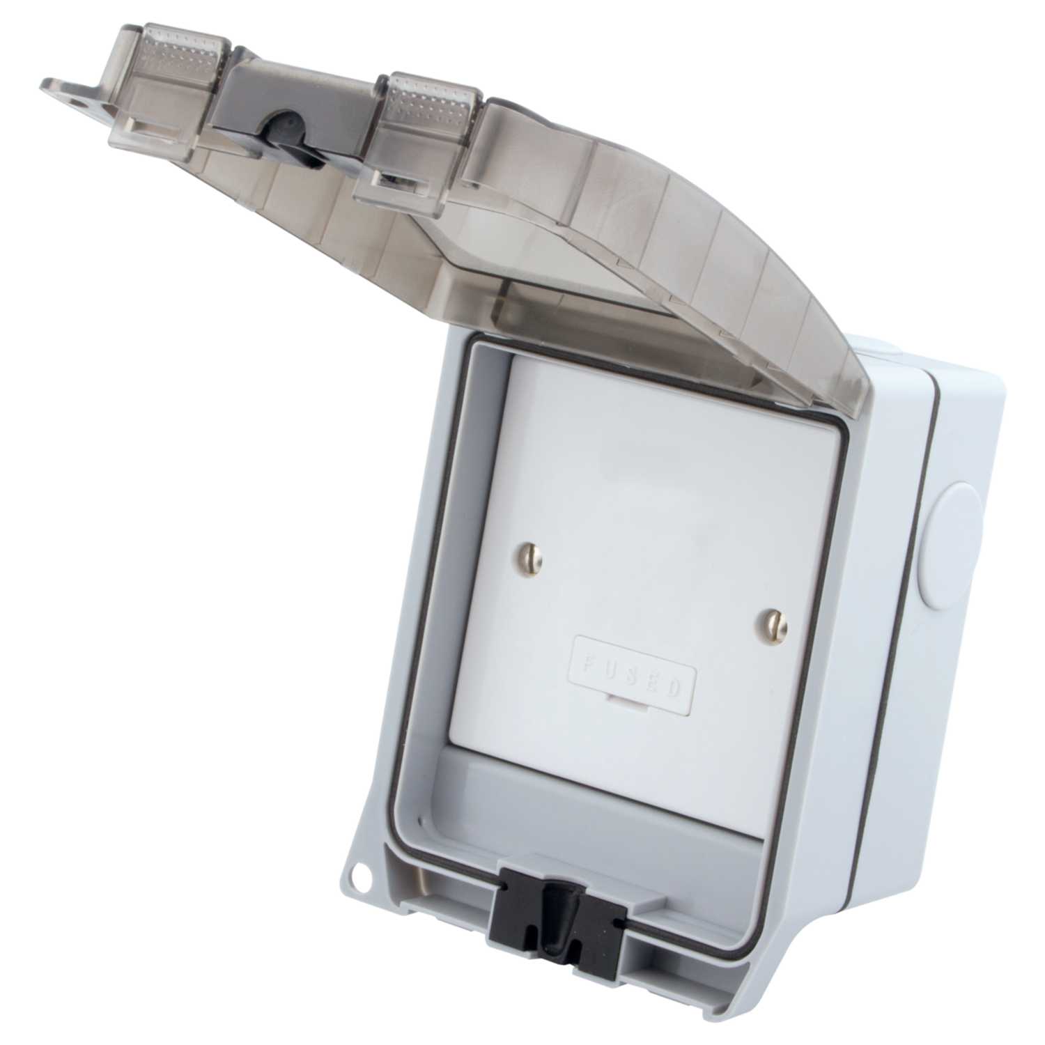 M2 Weatherproof 13A Unswitched Fused Spur with Clear Lid IP66 (5090-040 ...