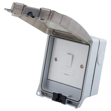 M2 Weatherproof 13A Switched Fused Spur with Clear Lid IP66 (5090-044 ...