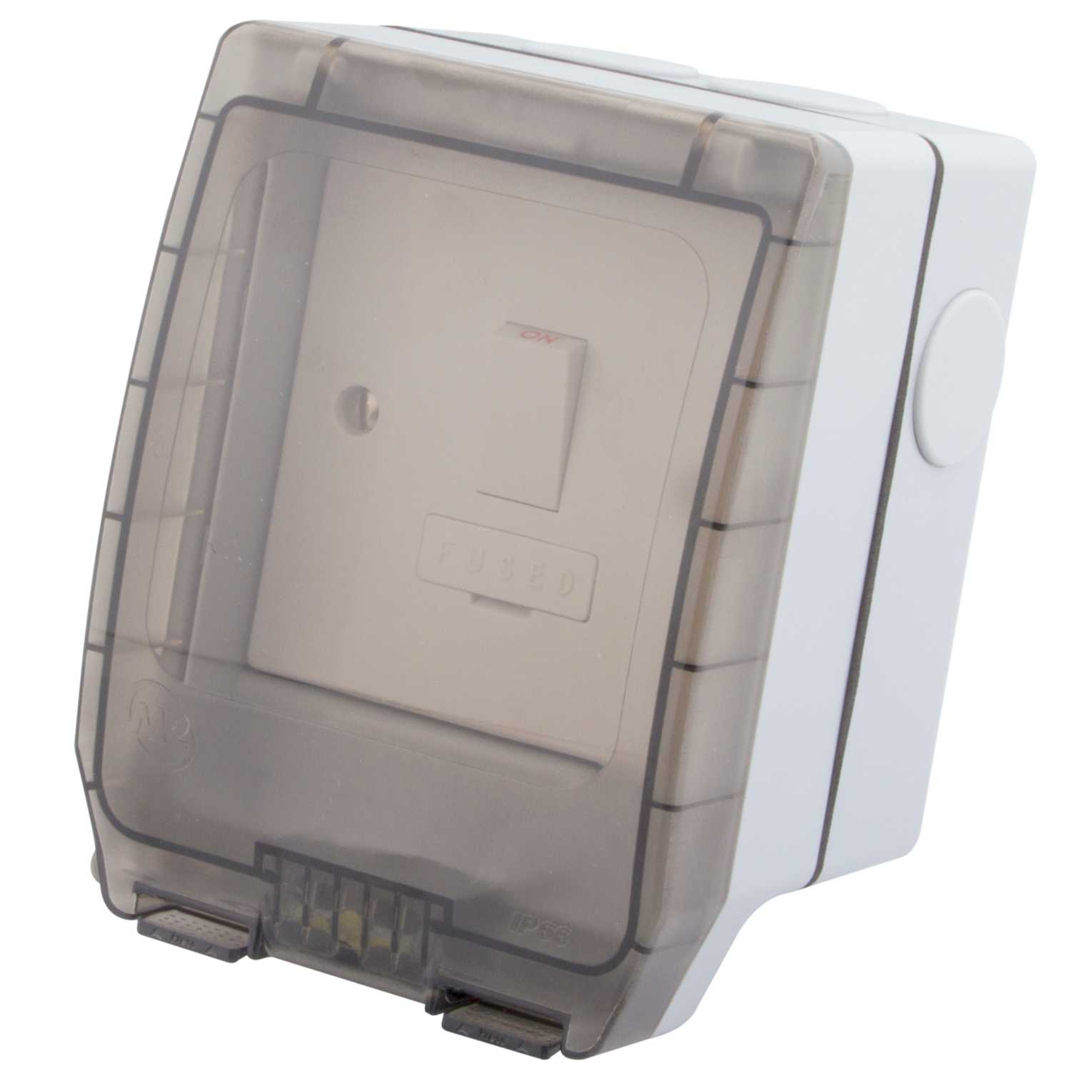 M2 Weatherproof 13A Switched Fused Spur with Clear Lid IP66 (5090-044 ...