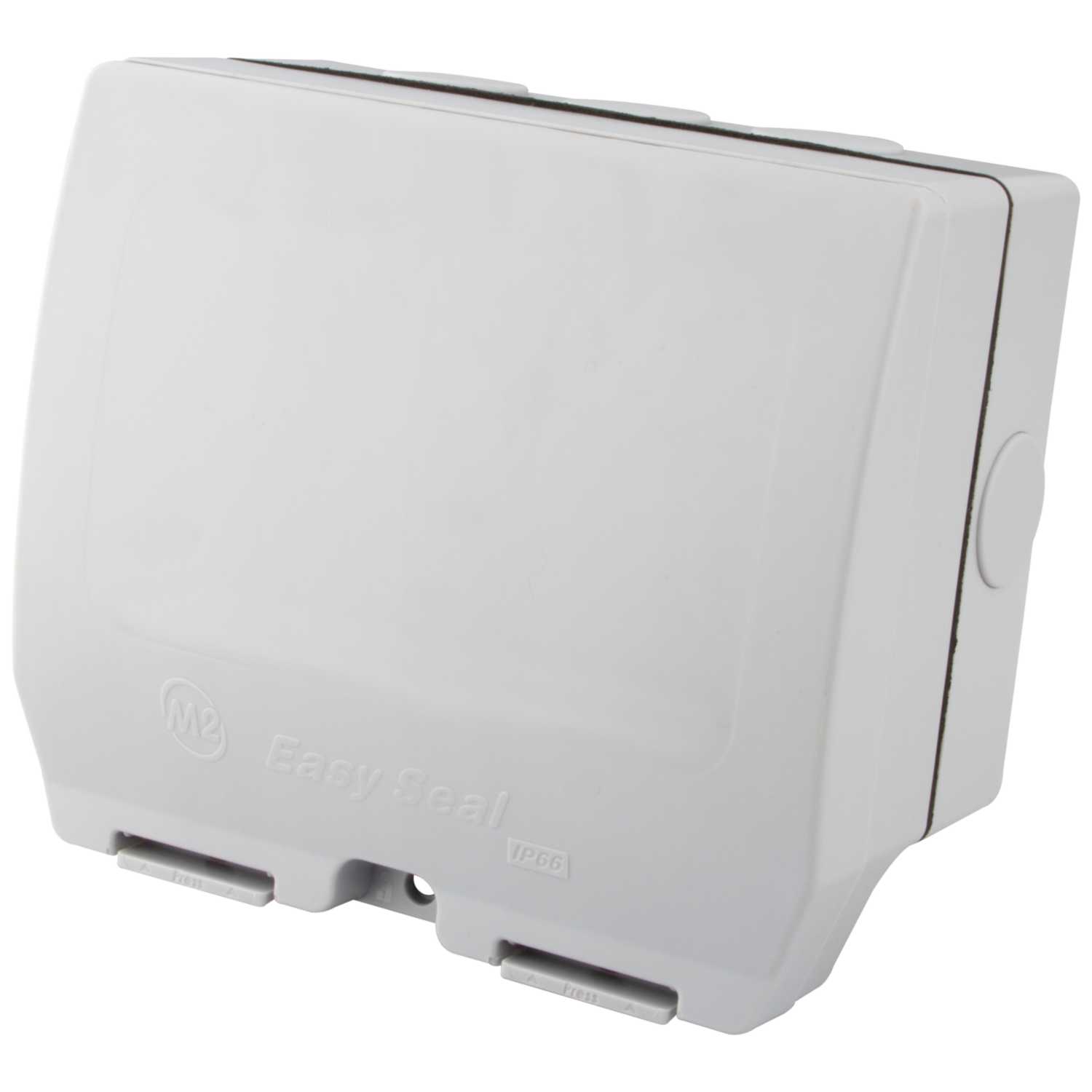 M2 Weatherproof 13A 2 Gang RCD Switched Socket with Solid Grey Lid IP66 ...