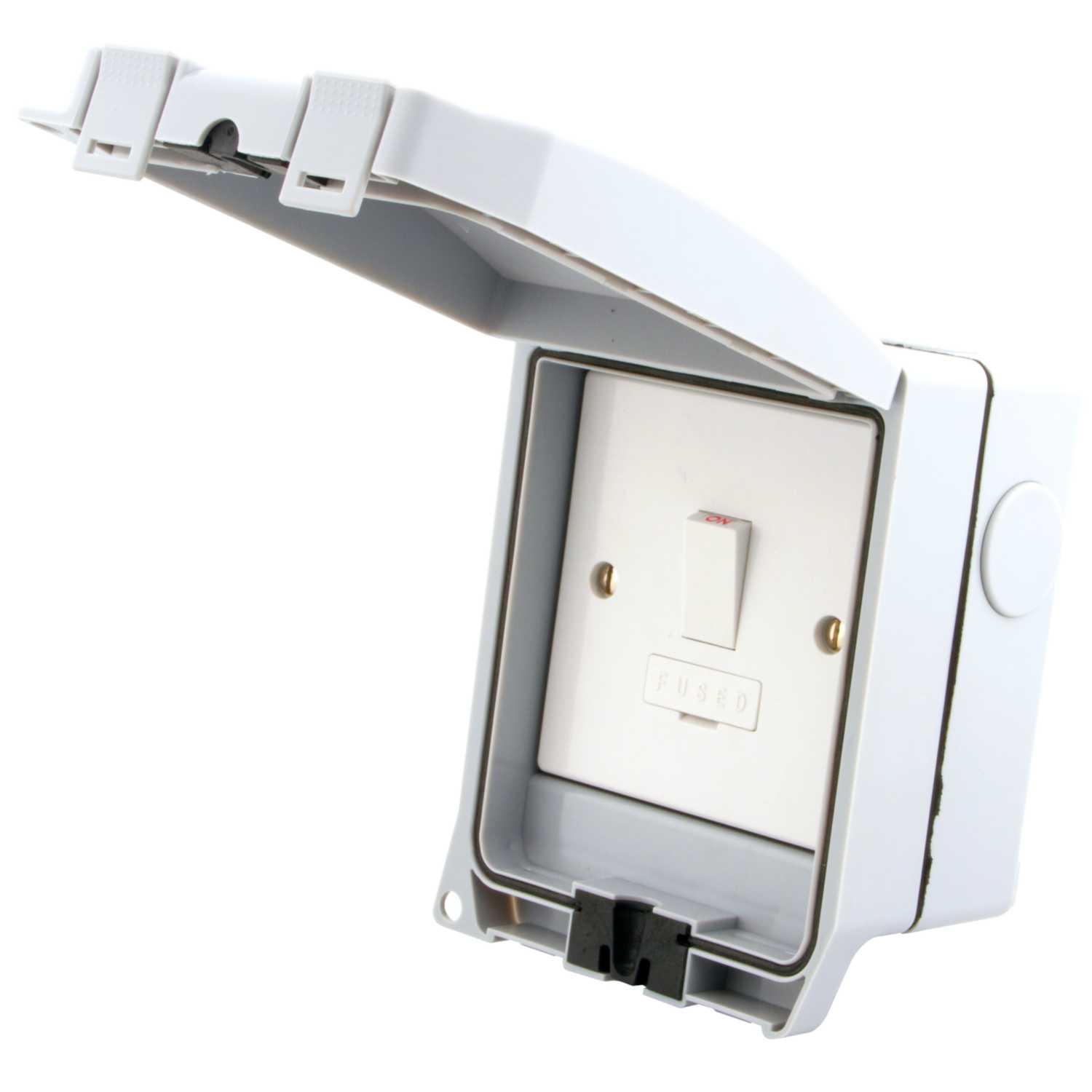 M2 Weatherproof 13A Switched Fused Spur with Solid Grey Lid IP66 (5090 ...