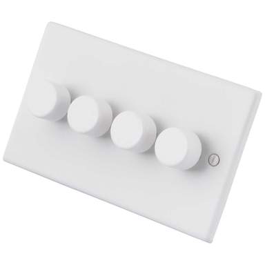 M2 Decorative 400W 4 Gang Intelligent Dimmer Painted Matt White (6010 ...