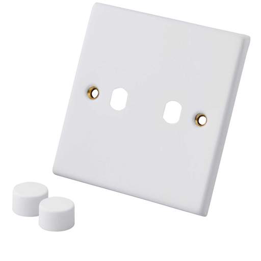 M2 Decorative 2 Gang Unfurnished Dimmer Switch Plate Painted Matt White ...