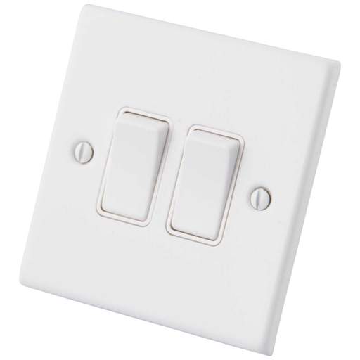 M2 Decorative 10A 2 Gang 2 Way Light Switch White Insert Painted Matt ...