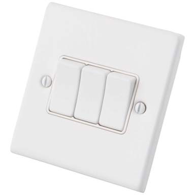 M2 Decorative 10A 3 Gang 2 Way Light Switch White Insert Painted Matt ...