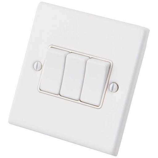 M2 Decorative 10A 3 Gang 2 Way Light Switch White Insert Painted Matt ...