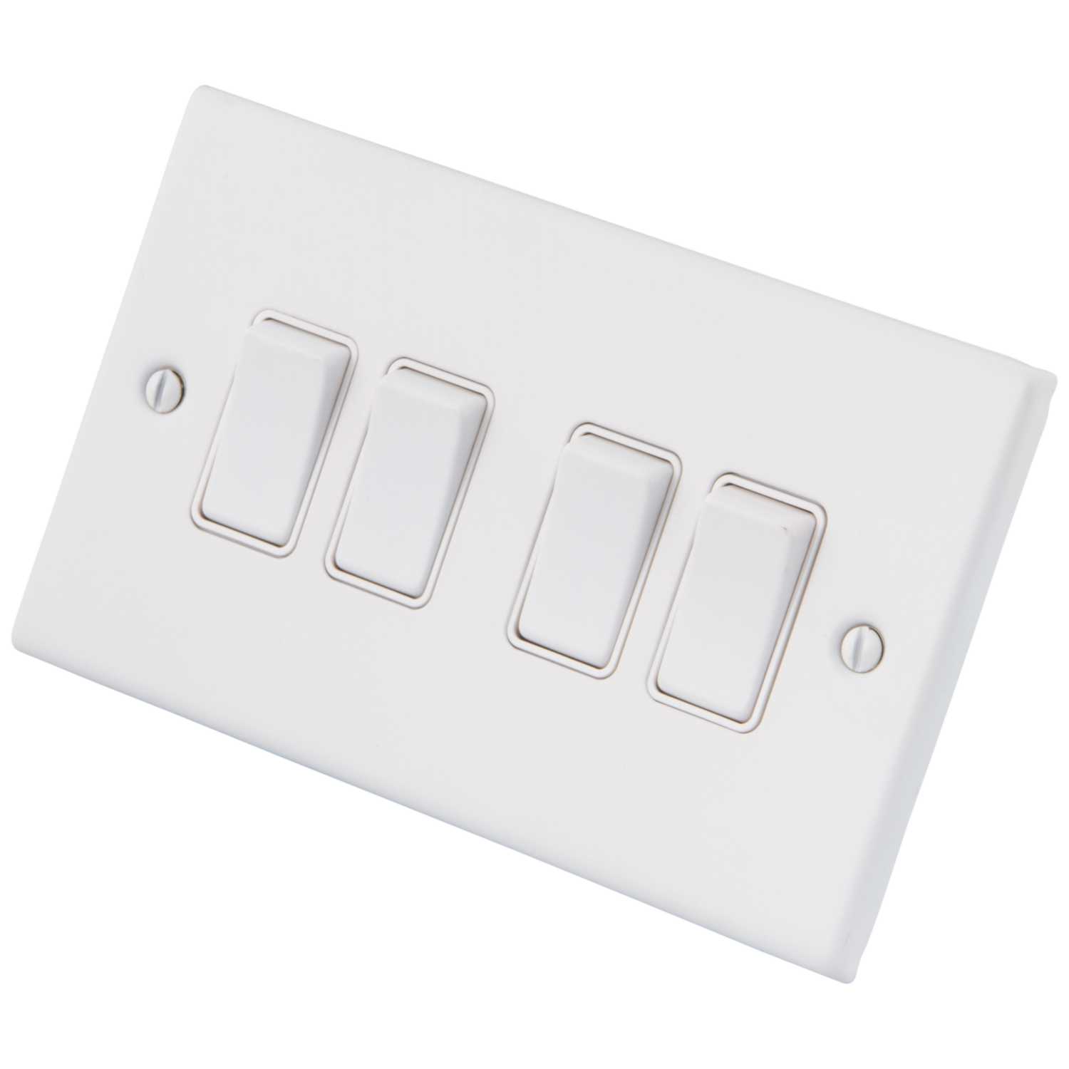 M2 Decorative 10A 4 Gang 2 Way Light Switch White Insert Painted Matt ...