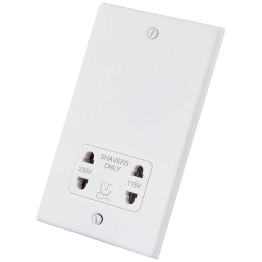 M2 Decorative Dual Voltage Shaver Socket White Insert Painted Matt ...
