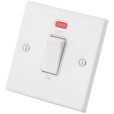 M2 Decorative 45A DP 1 Gang Switch with Neon White Insert Painted Matt ...