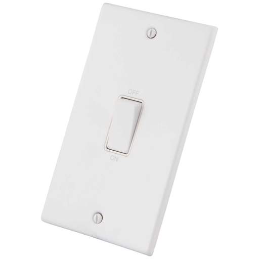 M2 Decorative 45A DP 2 Gang Vertical Switch White Insert Painted Matt ...