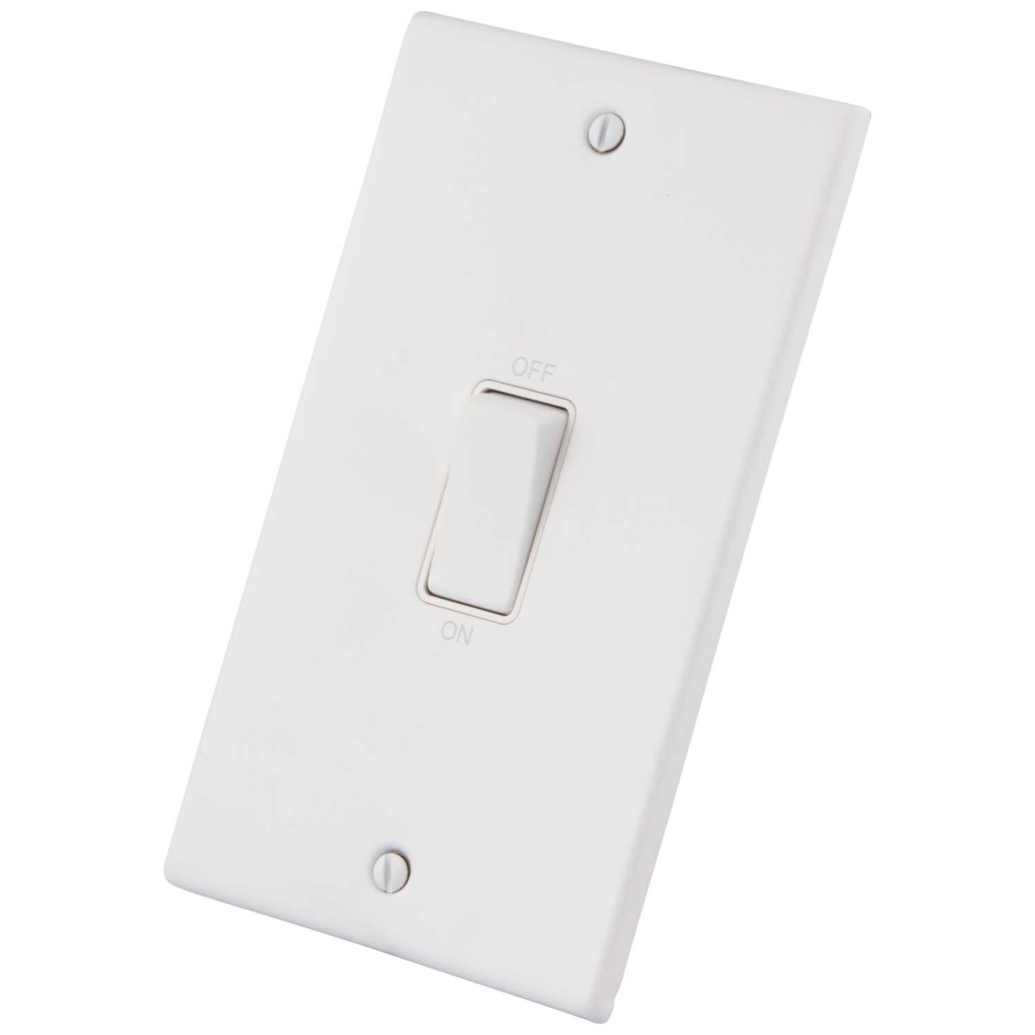 M2 Decorative 45A DP 2 Gang Vertical Switch White Insert Painted Matt ...