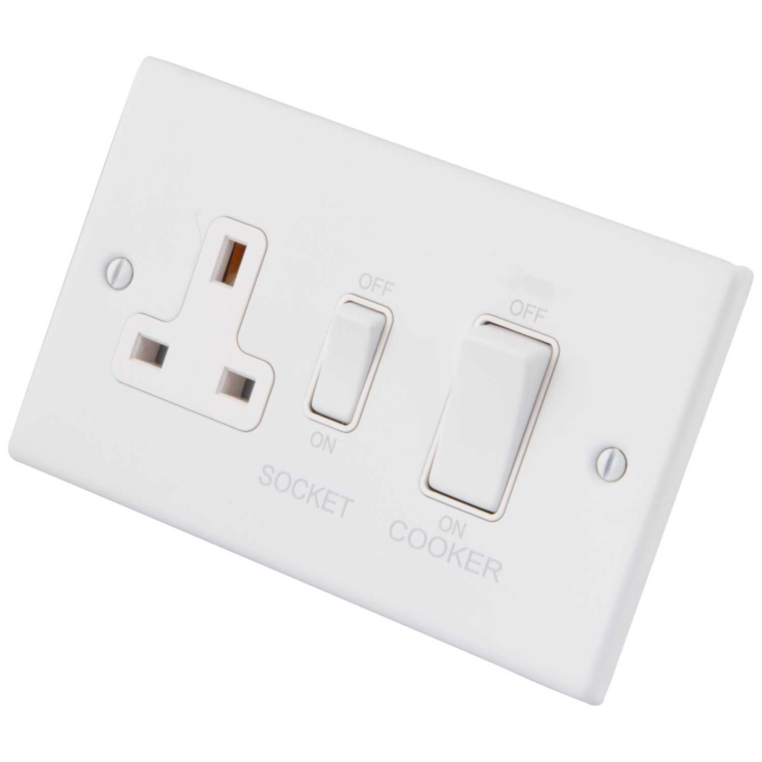 M2 Decorative 45A Cooker Control Unit White Insert Painted Matt White ...