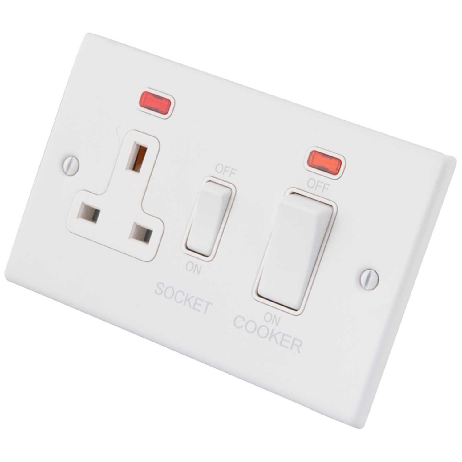 M2 Decorative 45A Cooker Control Unit with Neon White Insert Painted ...