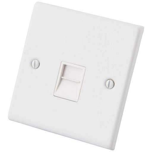 M2 Decorative 1 Gang Master Telephone Socket White Insert Painted Matt ...