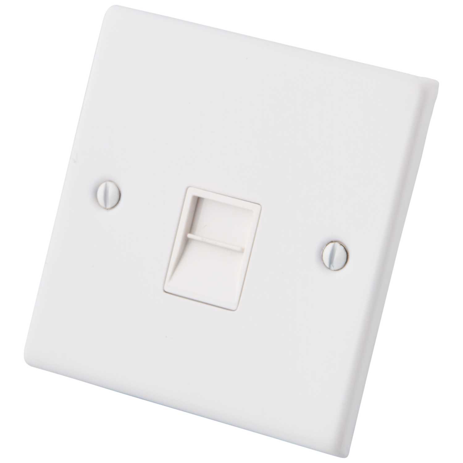 M2 Decorative 1 Gang Master Telephone Socket White Insert Painted Matt ...