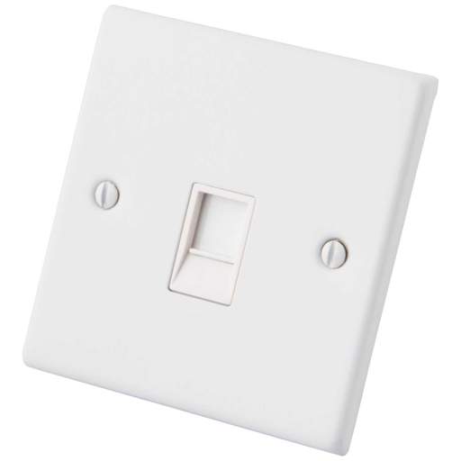 M2 Decorative 1 Gang CAT6 Data Socket White Insert Painted Matt White ...