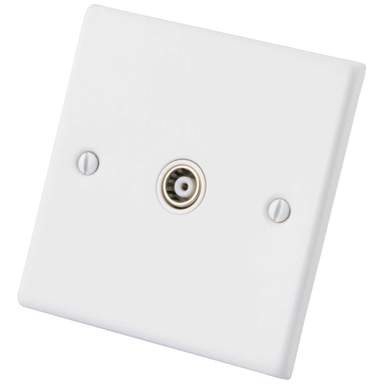 M2 Decorative 1 Gang Isolated Coaxial Socket White Insert Painted Matt ...