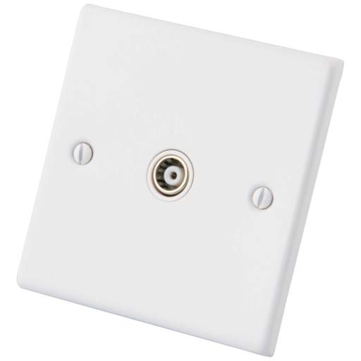 M2 Decorative 1 Gang Isolated Coaxial Socket White Insert Painted Matt ...