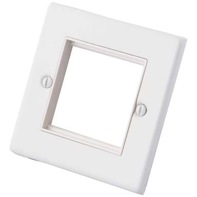 M2 Decorative 1 Gang 2 Euro Module Front Plate White Insert Painted ...
