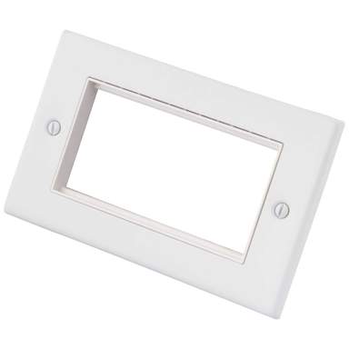 M2 Decorative 2 Gang 4 Euro Module Front Plate White Insert Painted ...