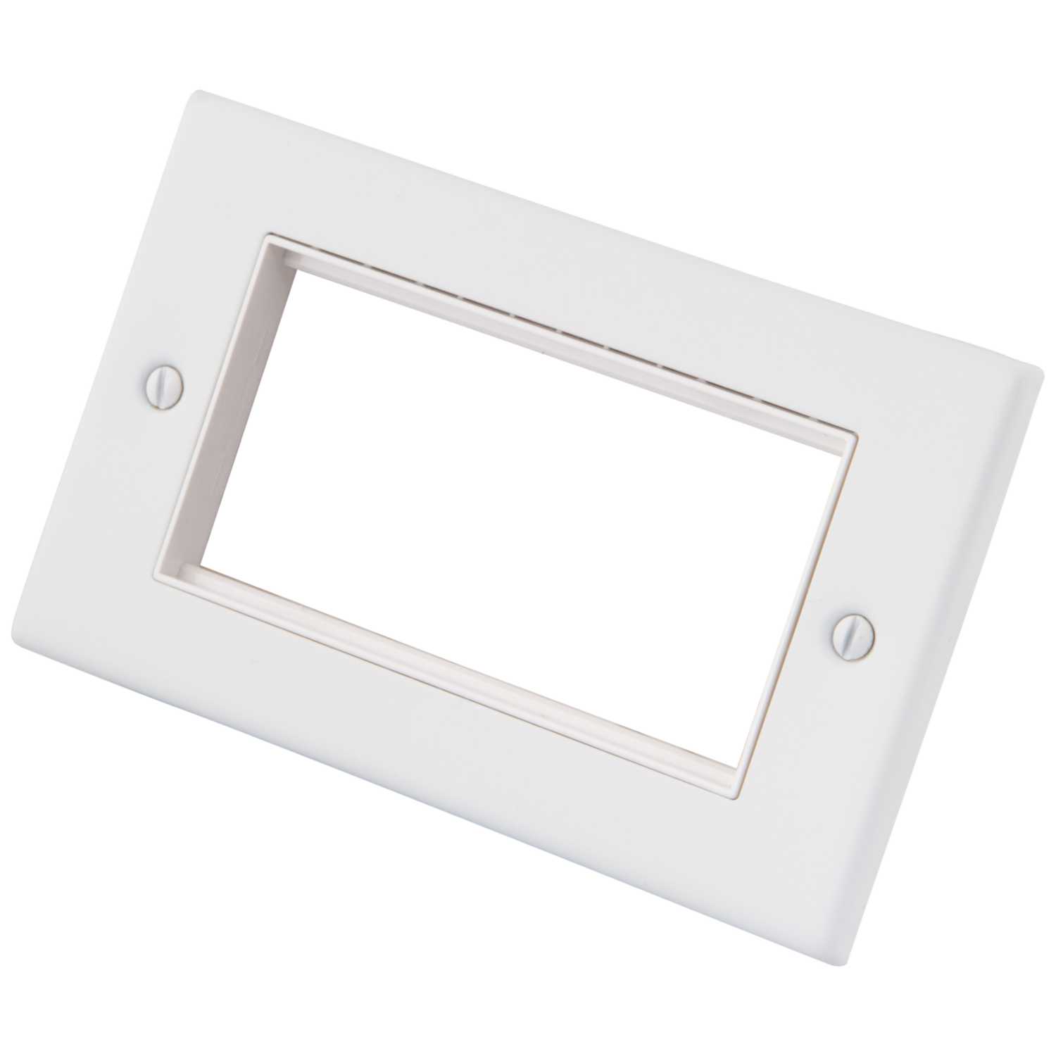 M2 Decorative 2 Gang 4 Euro Module Front Plate White Insert Painted ...