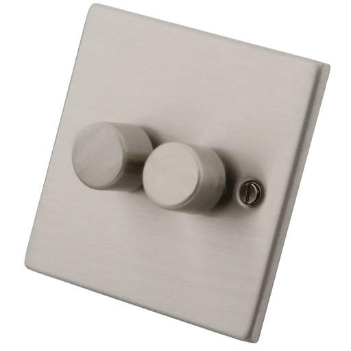 M2 Decorative 400W 2 Gang Intelligent Dimmer Brushed Stainless Steel ...