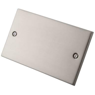 M2 Decorative 2 Gang Blank Plate Brushed Stainless Steel (6030-031) | CEF