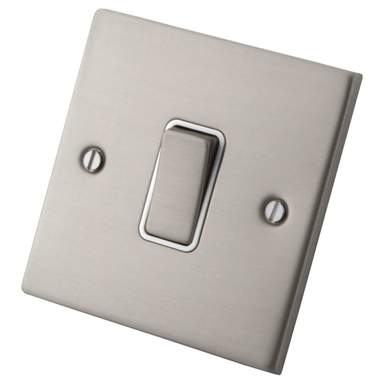 M2 Decorative 10A 1 Gang 2 Way Light Switch White Insert Brushed ...
