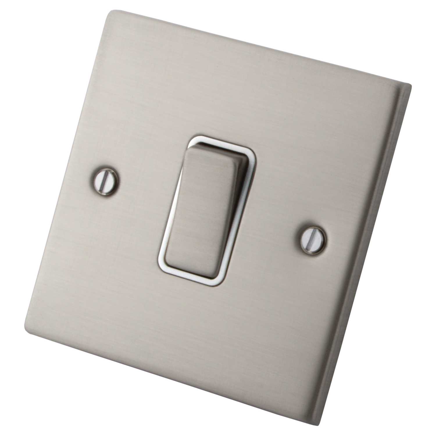 M2 Decorative 10A 1 Gang 2 Way Light Switch White Insert Brushed ...