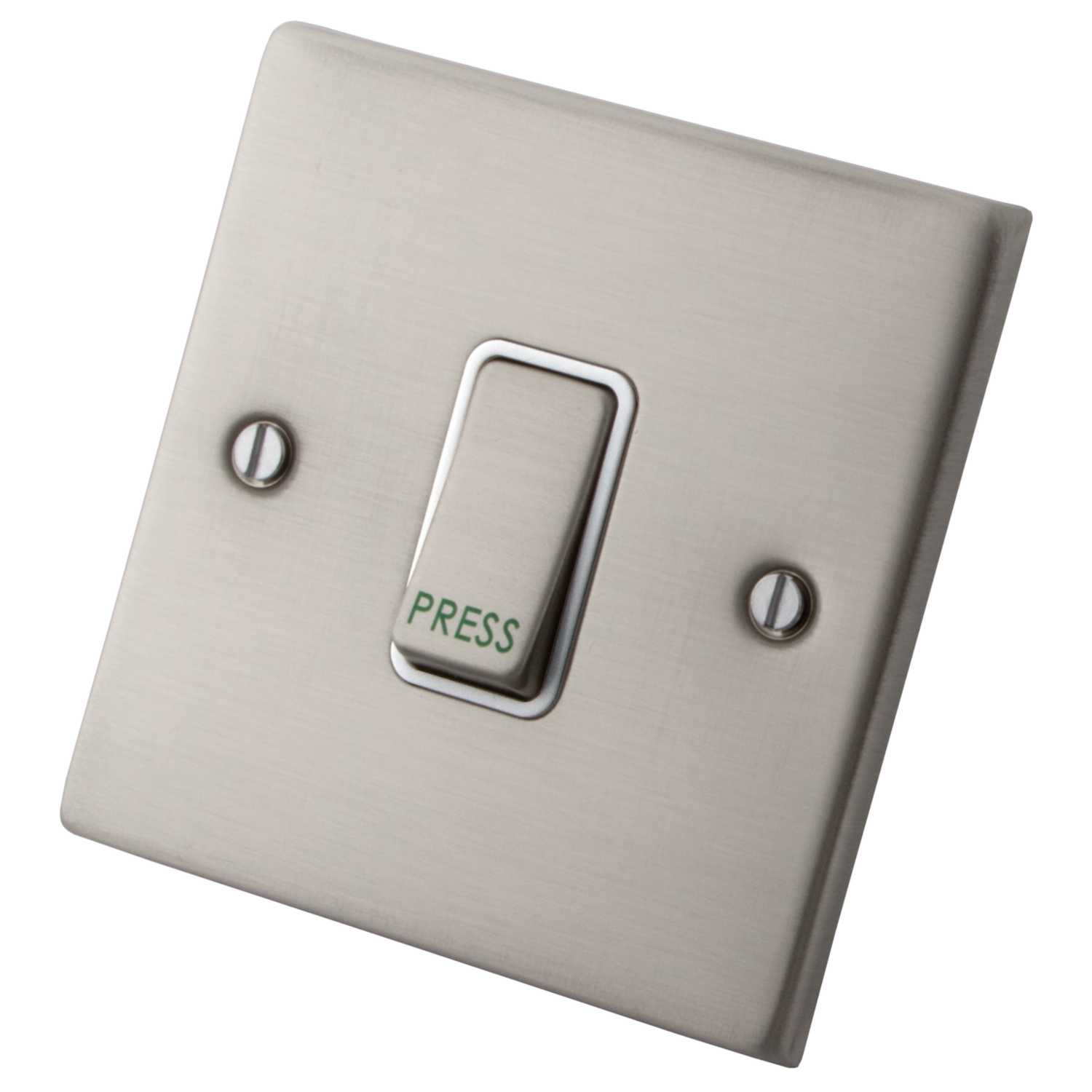 M2 Decorative 10A 1 Gang 2 Way Retractive Switch White Insert Brushed ...